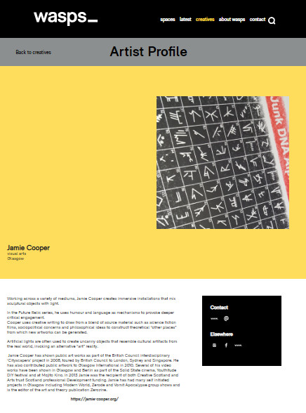 Wasps Artists Studios | Jamie Cooper artist profile – Jamie Cooper